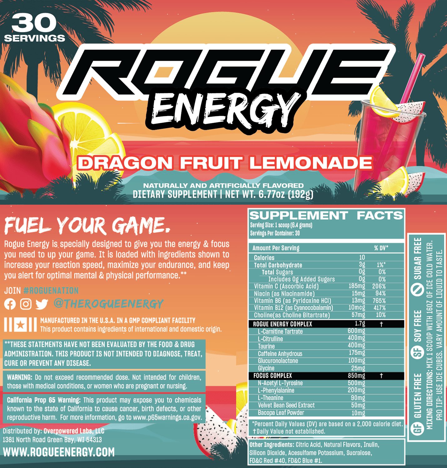 Rogue Energy | Gaming Drink - Dragon Fruit Lemonade