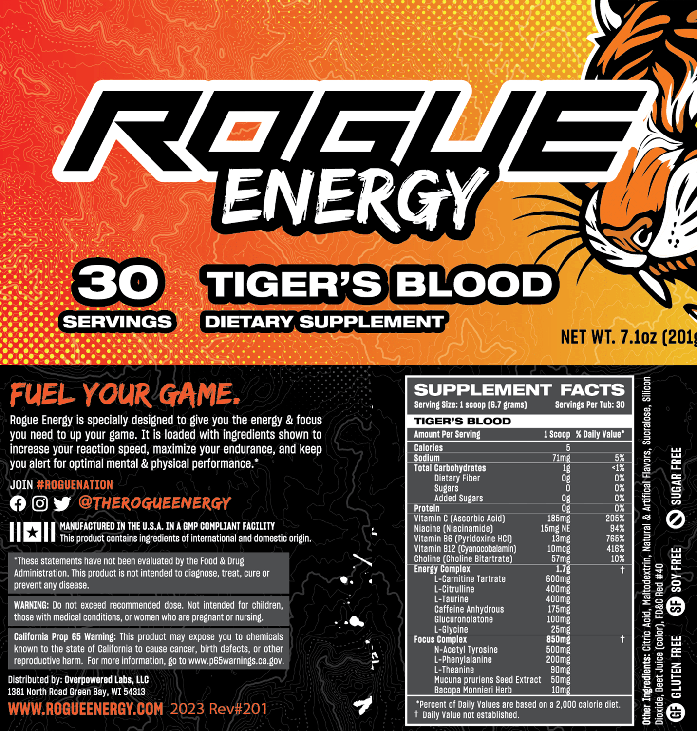 Rogue Energy | Gaming Drink - Tiger's Blood